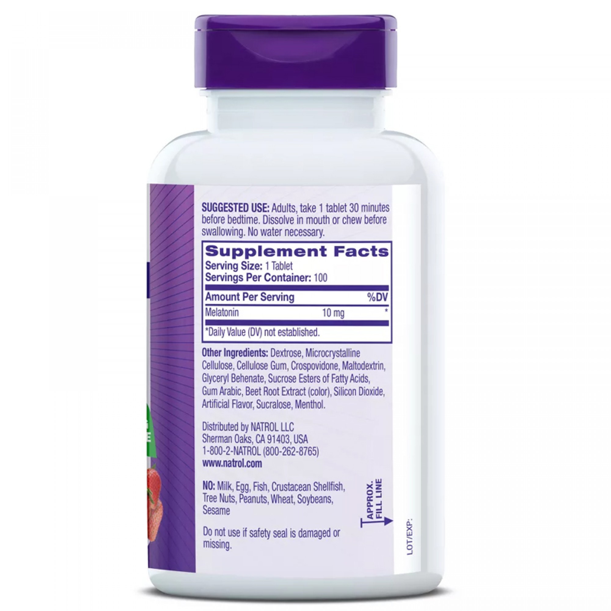 Natrol Melatonin 10mg Maximum Strength Fast Dissolve Sleep Aid Tablets ...