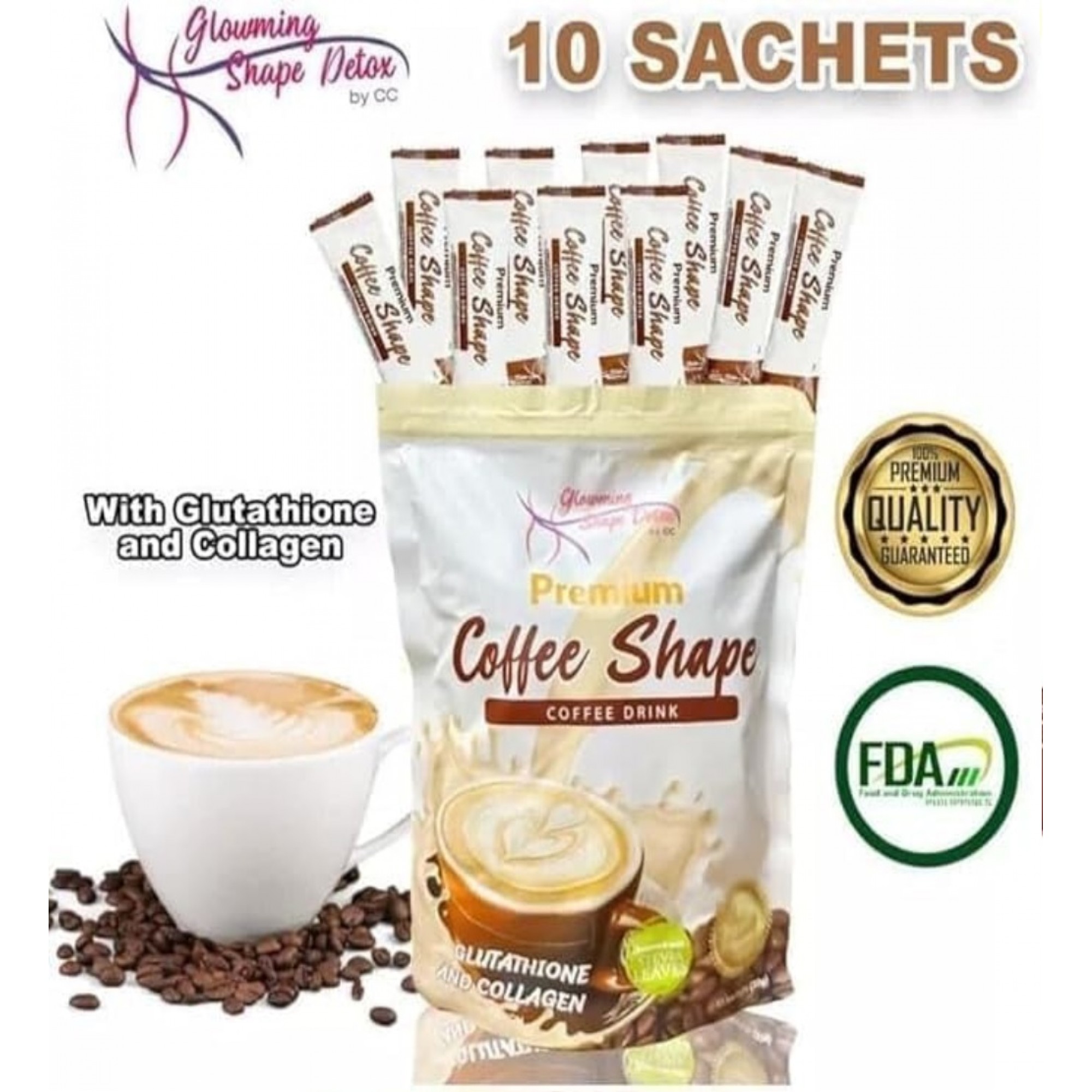 Glowming Shape Detox Premium Coffee Shape Coffee Drink with Glutathione ...