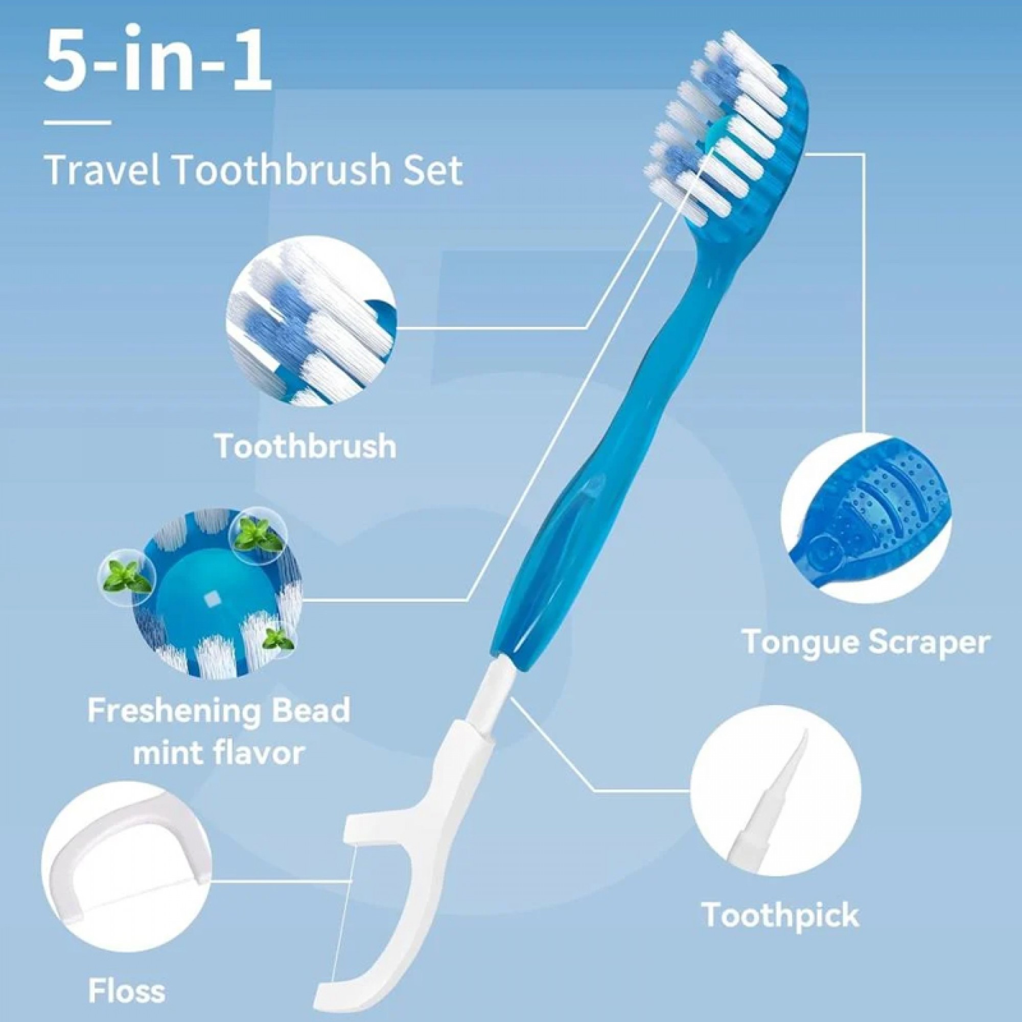Beauty System Toothbrush and Toothpaste with Floss, 10 Pieces