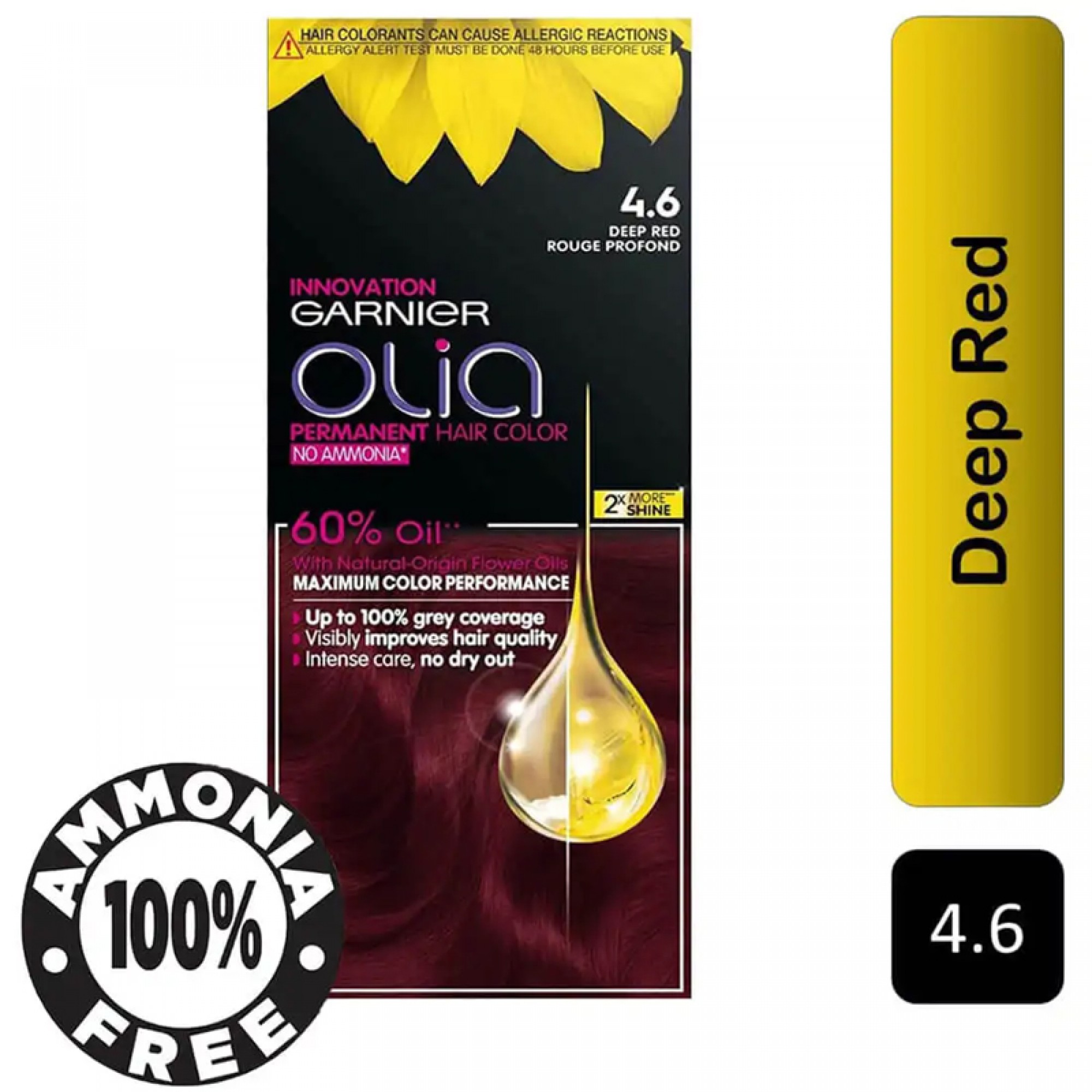 Olia Permanent Hair Color Dark Red 4.6