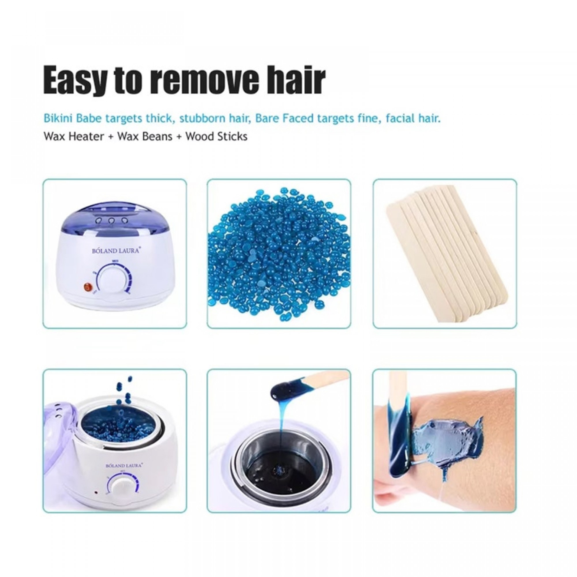 Boland Laura Hair Removal Set: Wax Heater + 300 grams of Wax + 20 ...