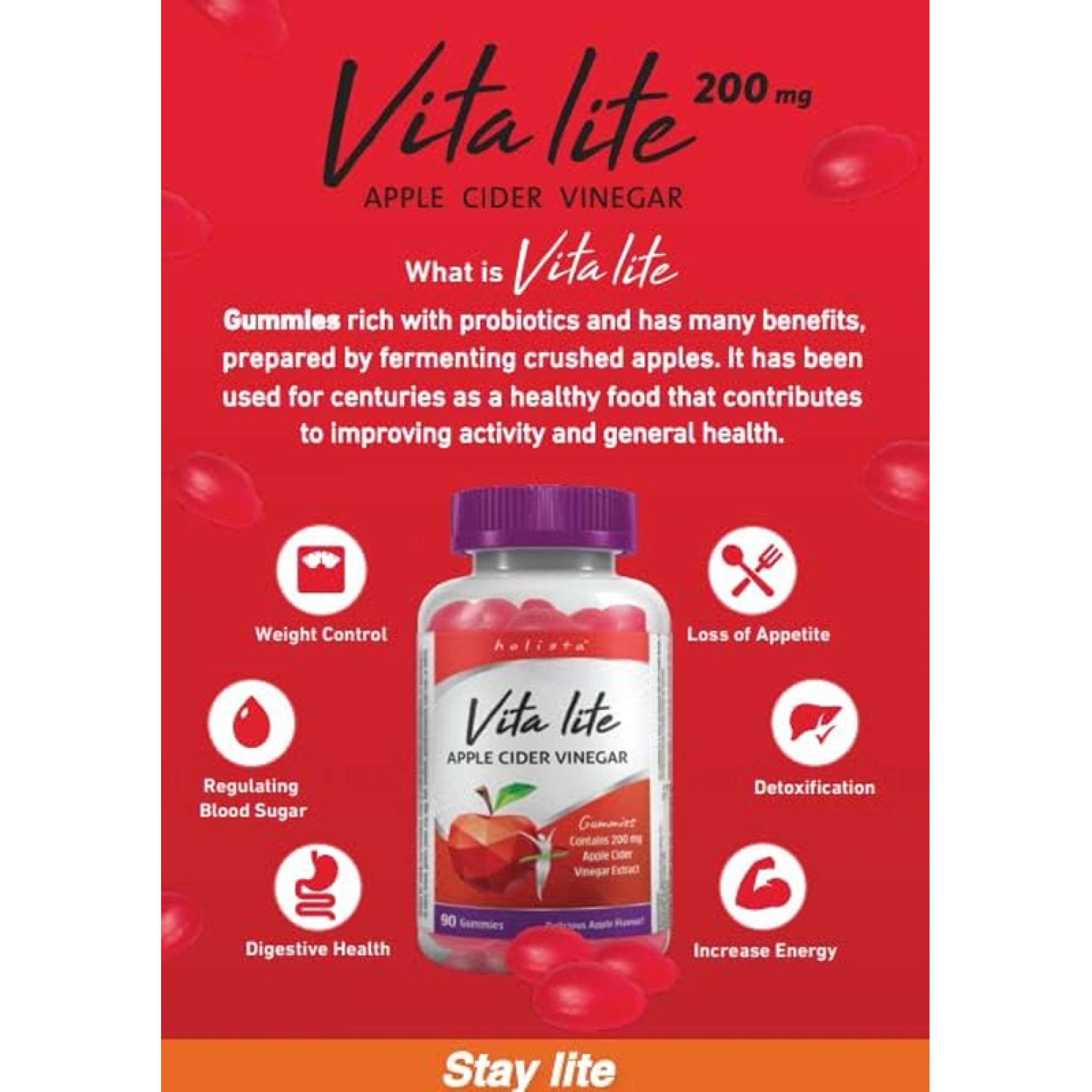 Holista Apple Cider Vinegar VitaLite Gummies - 90 Pieces