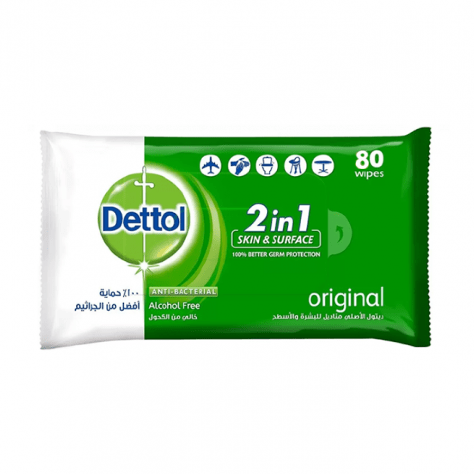 Dettol Original Skin & Surface Wipes - 80 Wipes