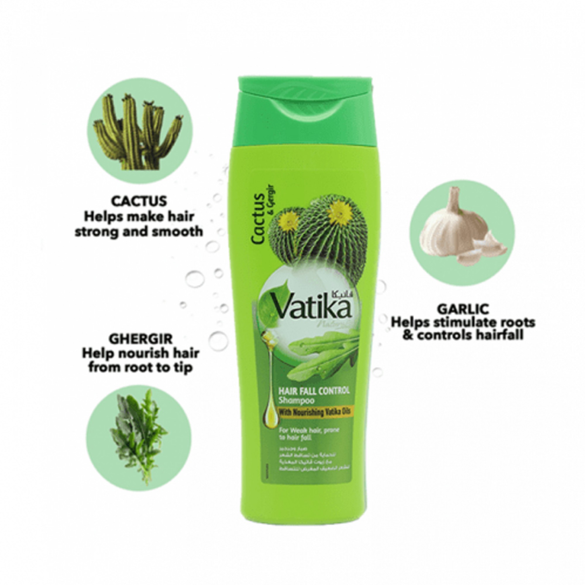 Vatika Cactus and Gergir Hair Fall Control Shampoo - 400ml