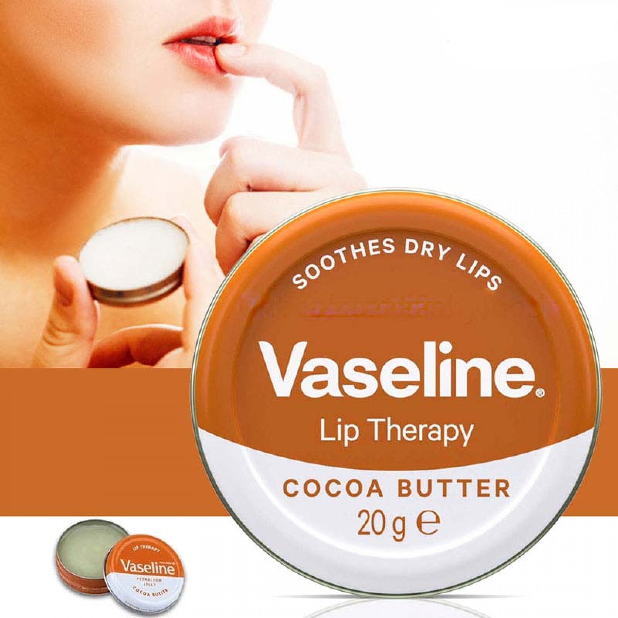 Vaseline Lip Therapy Petroleum Jelly Cocoa Butter 20g