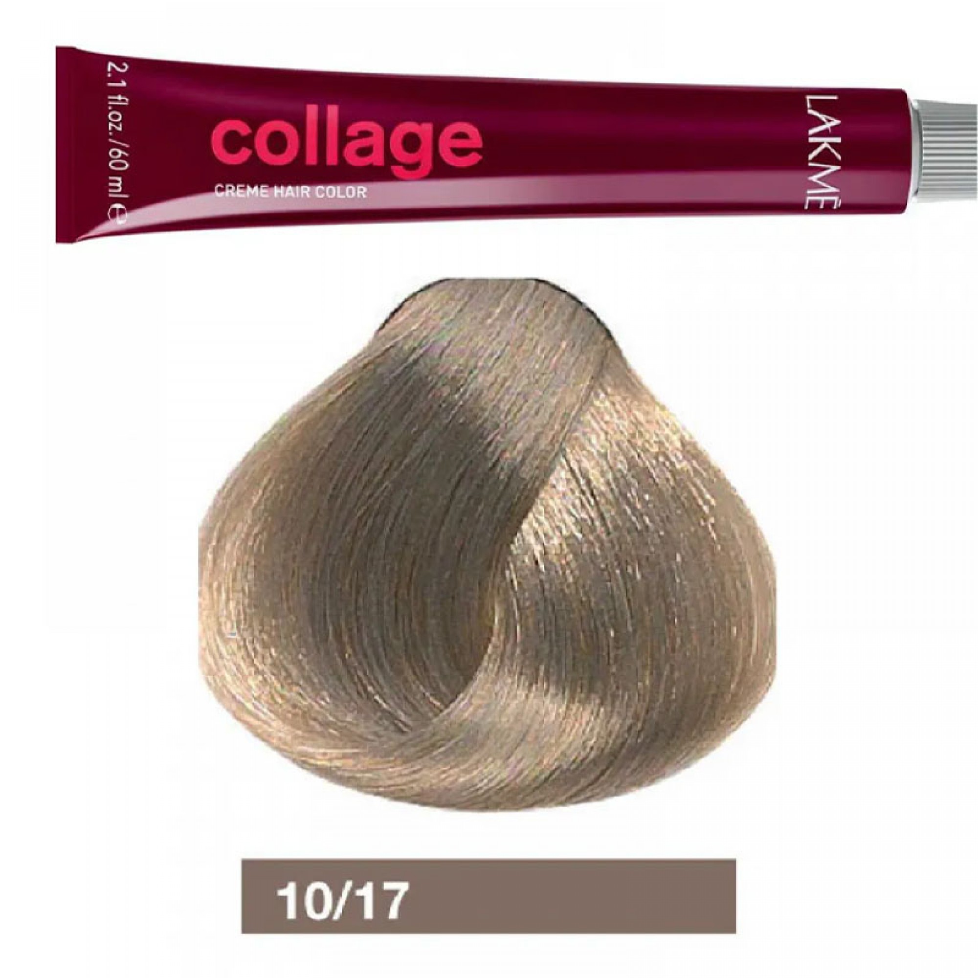 Lakme Collage Permanent Hair Dye for Unisex 10/17 Blue Ash Platinum Blonde