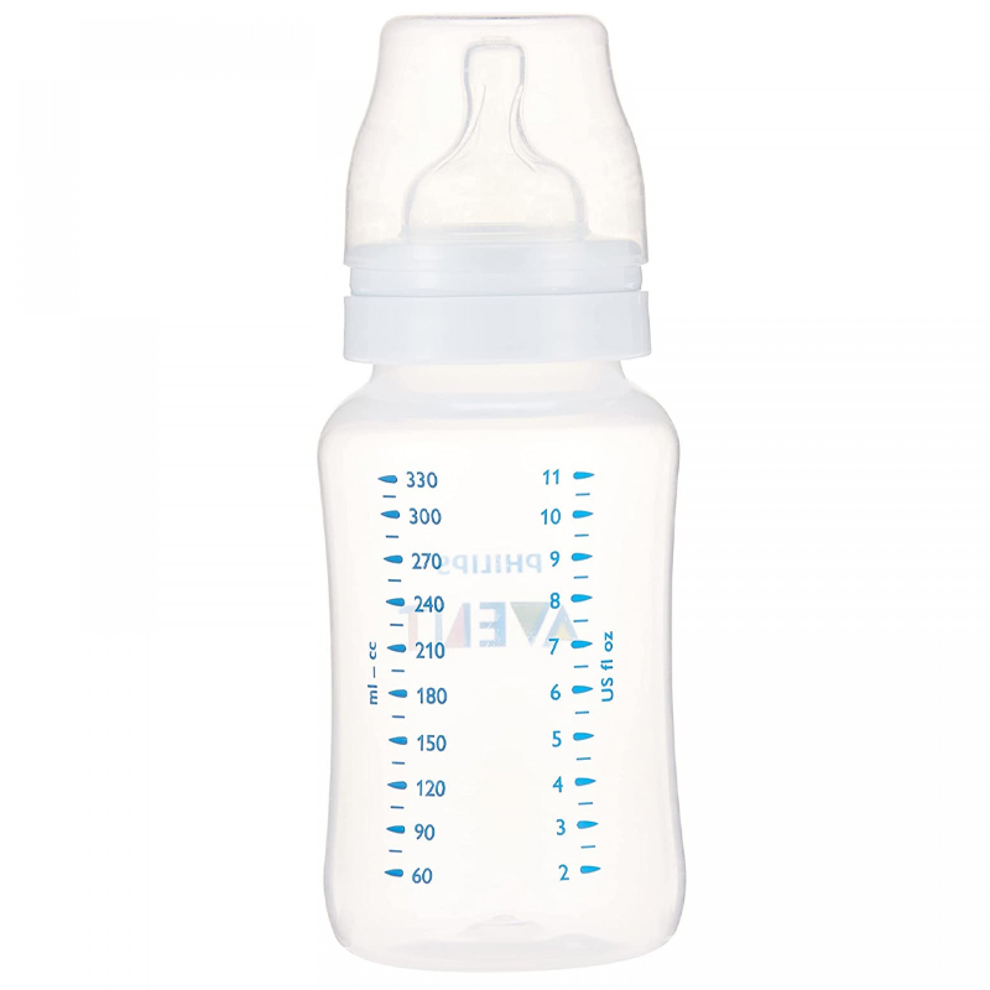 Anti-Colic Feeding Bottle, 330ml - Clear/White