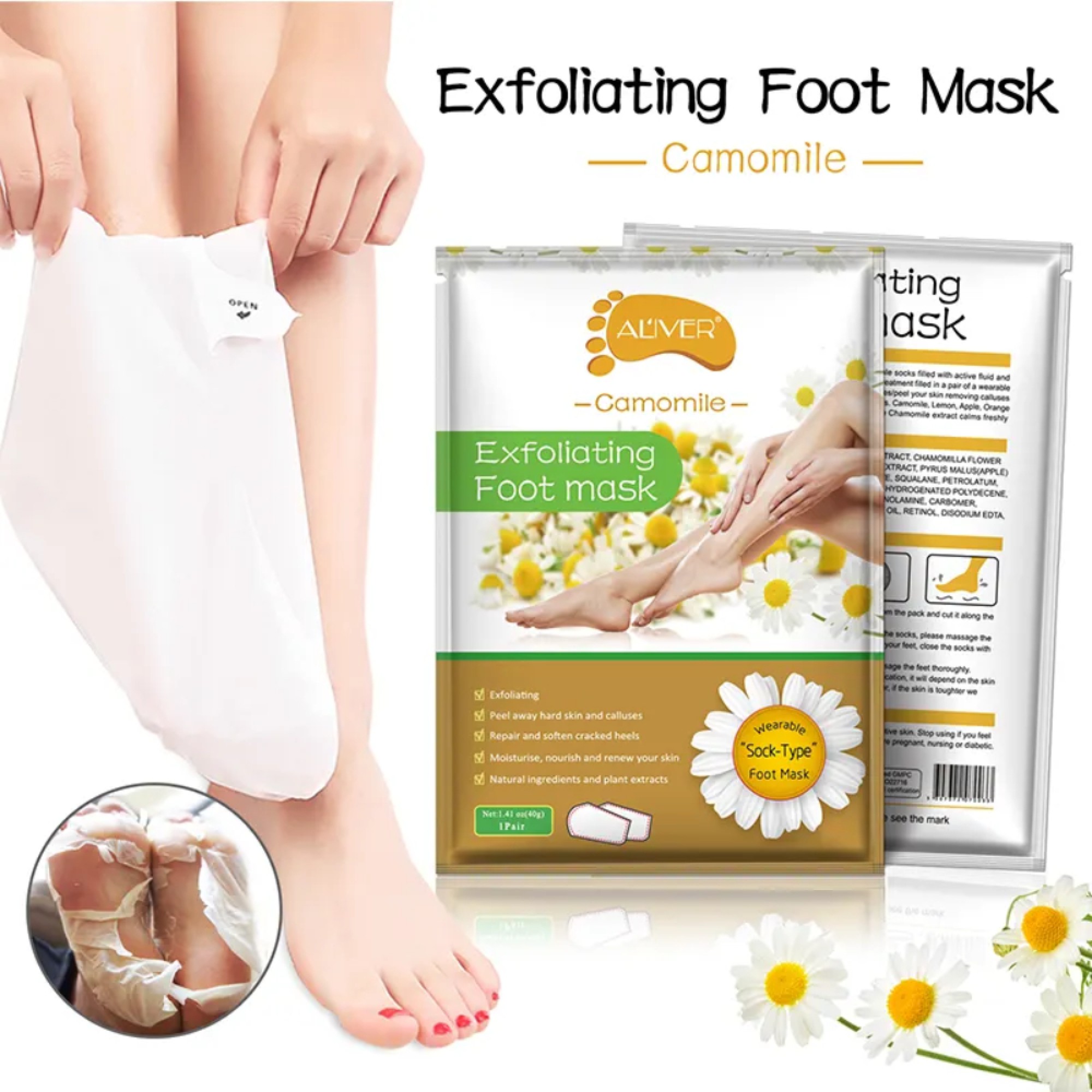 Aliver Chamomile Exfoliatng Foot Mask 40 g