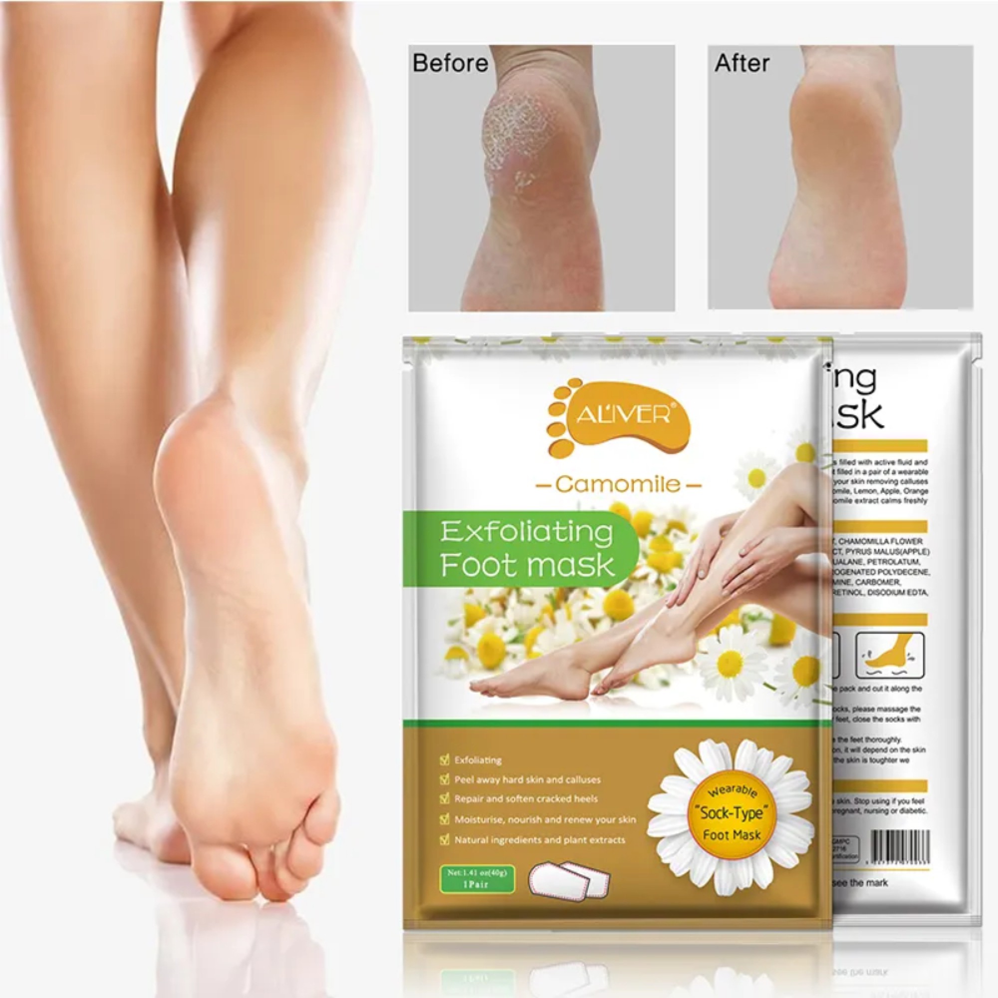 Aliver Chamomile Exfoliatng Foot Mask 40 g