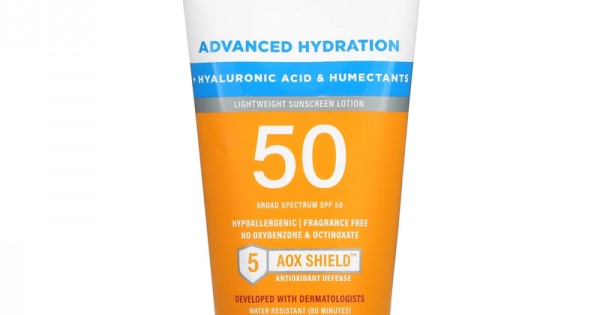Eucerin, Advanced Hydration, Lightweight Sunscreen Lotion, SPF 50 ...