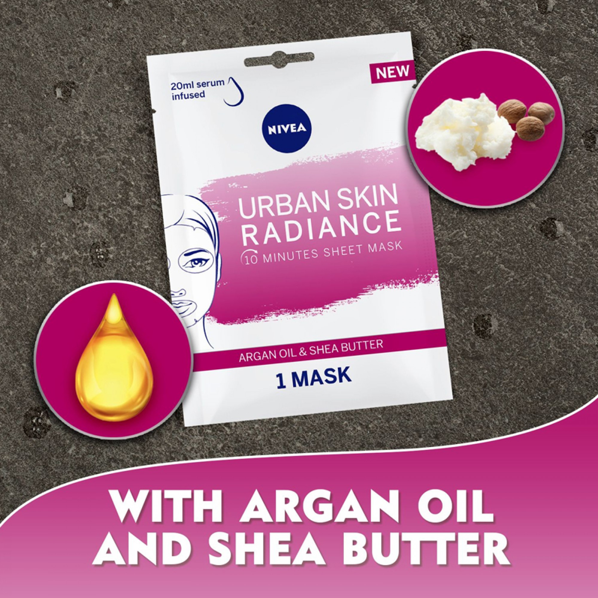NIVEA Face Sheet Mask Puryfying, Urban Skin with Green Tea & Charcoal ...