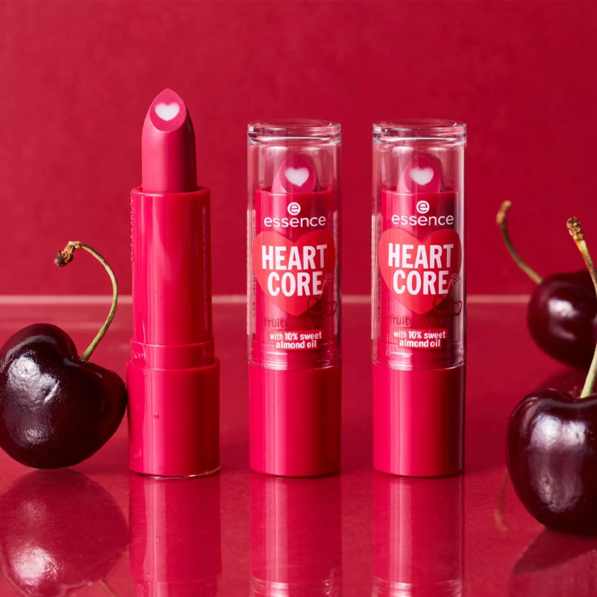 Essence Heart Core Lip Balm with Fruits Crazy Cherry 01