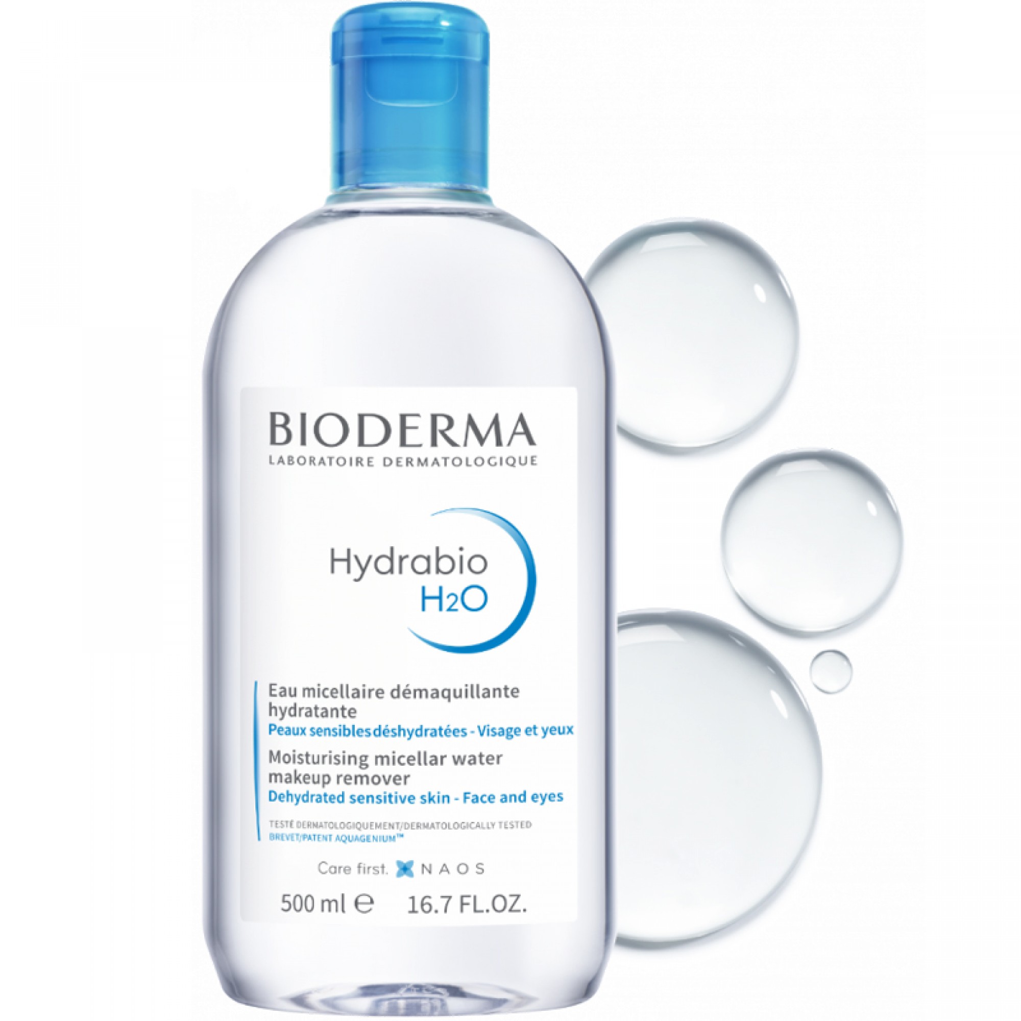 BIODERMA - HYDRABIO H2O, MOISTURISING MICELLAR WATER MAKEUP REMOVER, 500ML
