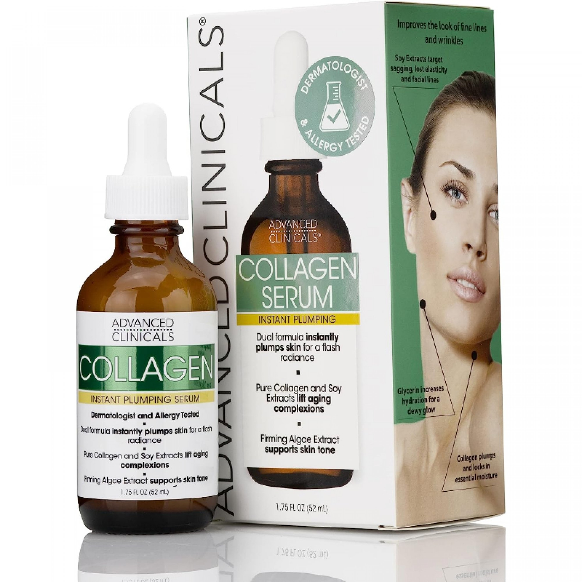 Advanced Clinicals Collagen Face Serum Skin Care Anti Aging Moisturizer ...