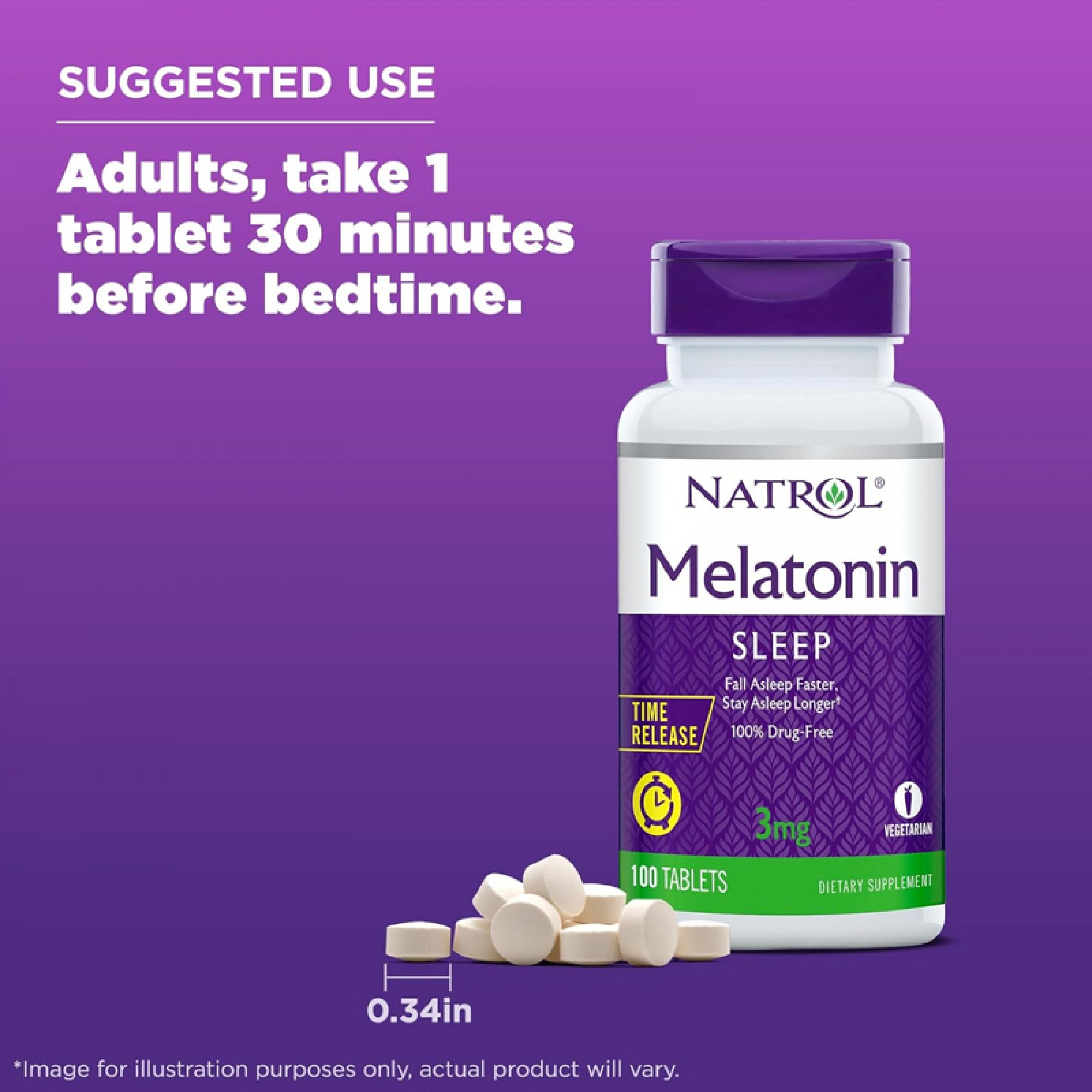Natrol, Melatonin, 3 mg, 100 Tablets