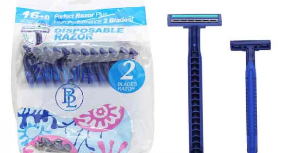 Box of 24 Blue Razor Blades Disposable Stainless Steel High End Twin ...