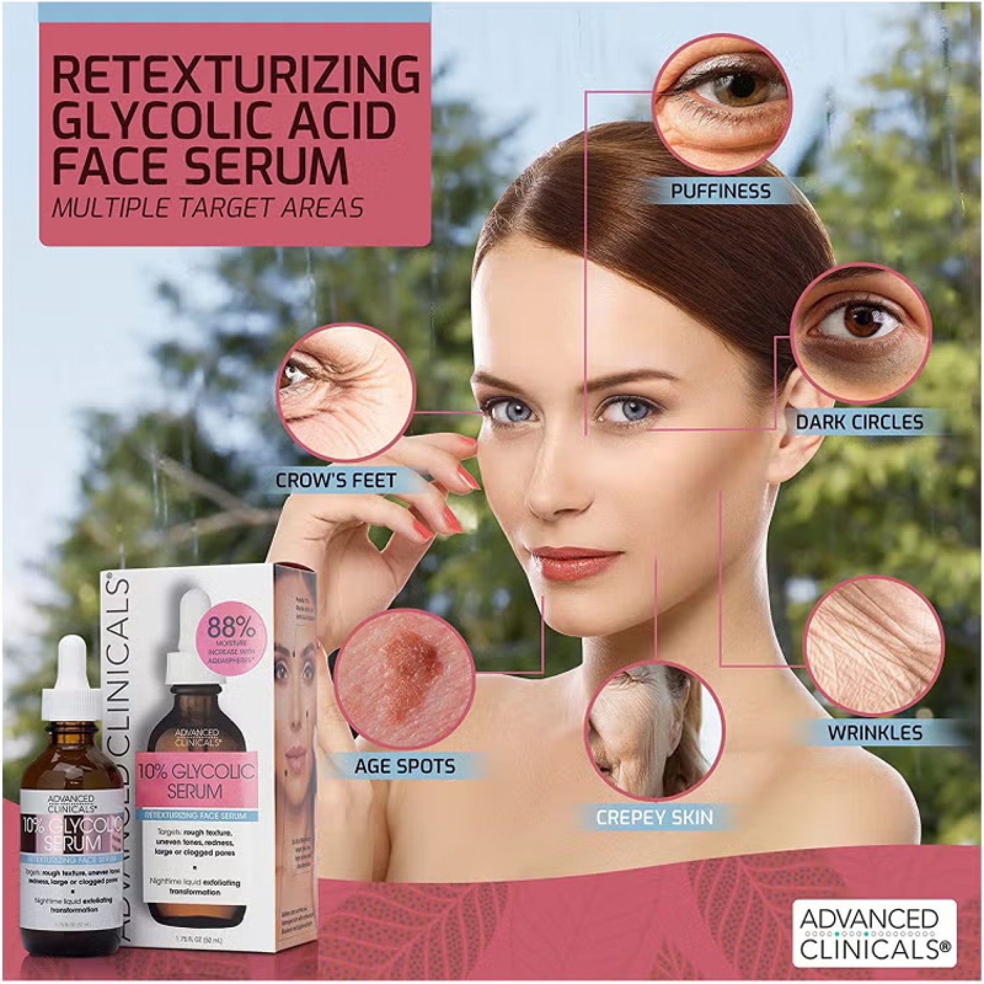 Advanced Clinicals, 10% Glycolic Serum, 1.75 fl oz (52 ml)