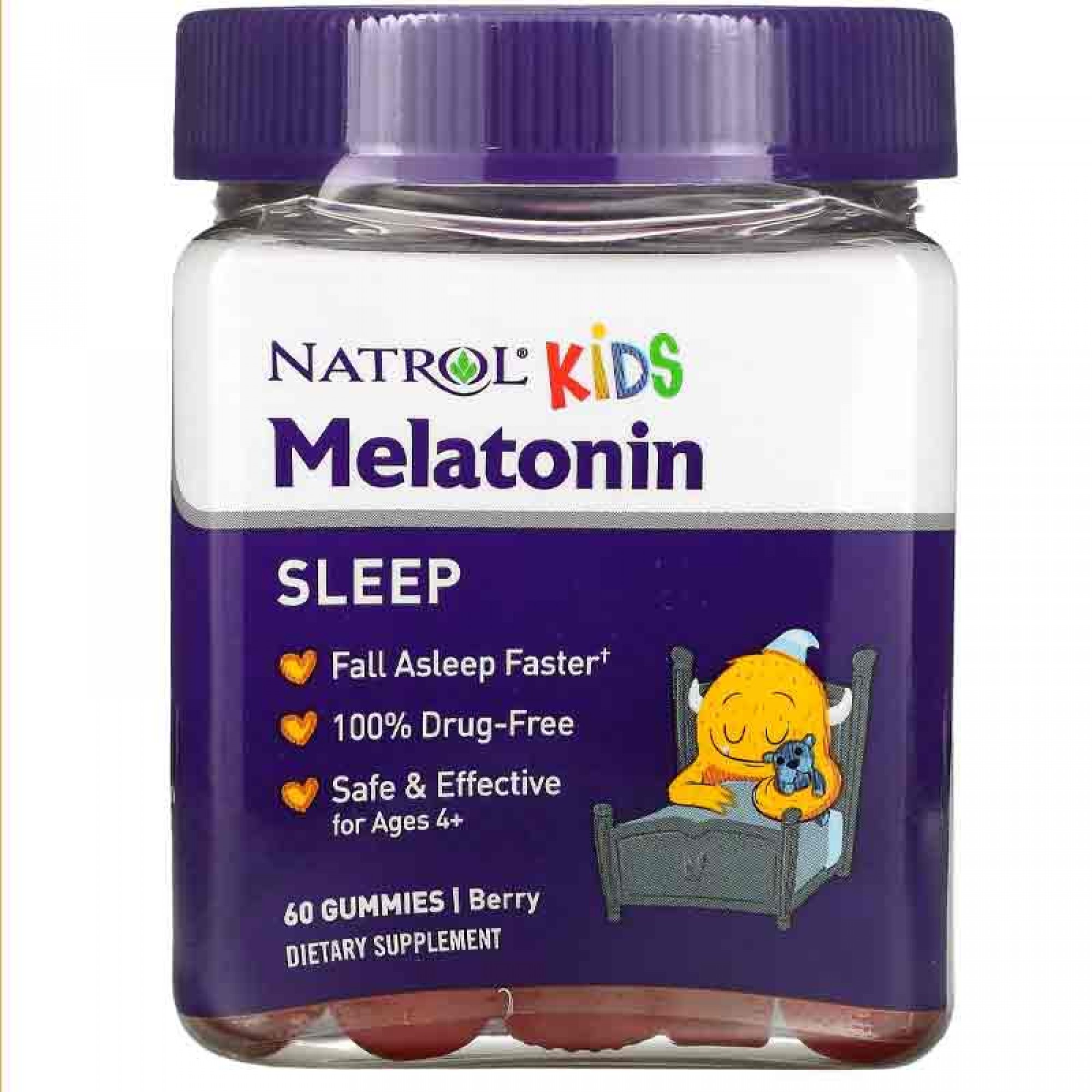 Natrol, Kids, Melatonin, Ages 4+, Berry,60 Gummies