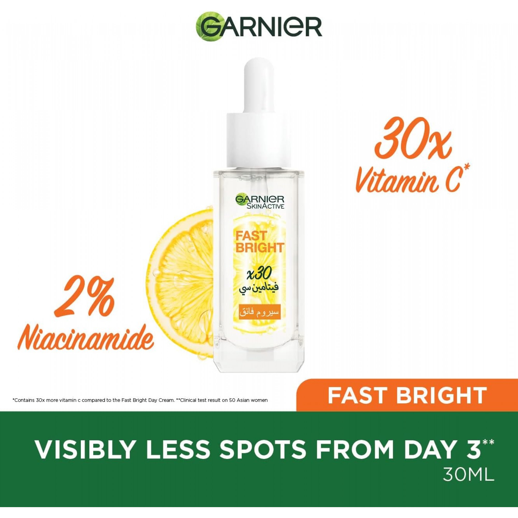 Garnier SkinActive Fast Bright 30x Vitamin C & Niacinamide Anti Dark ...