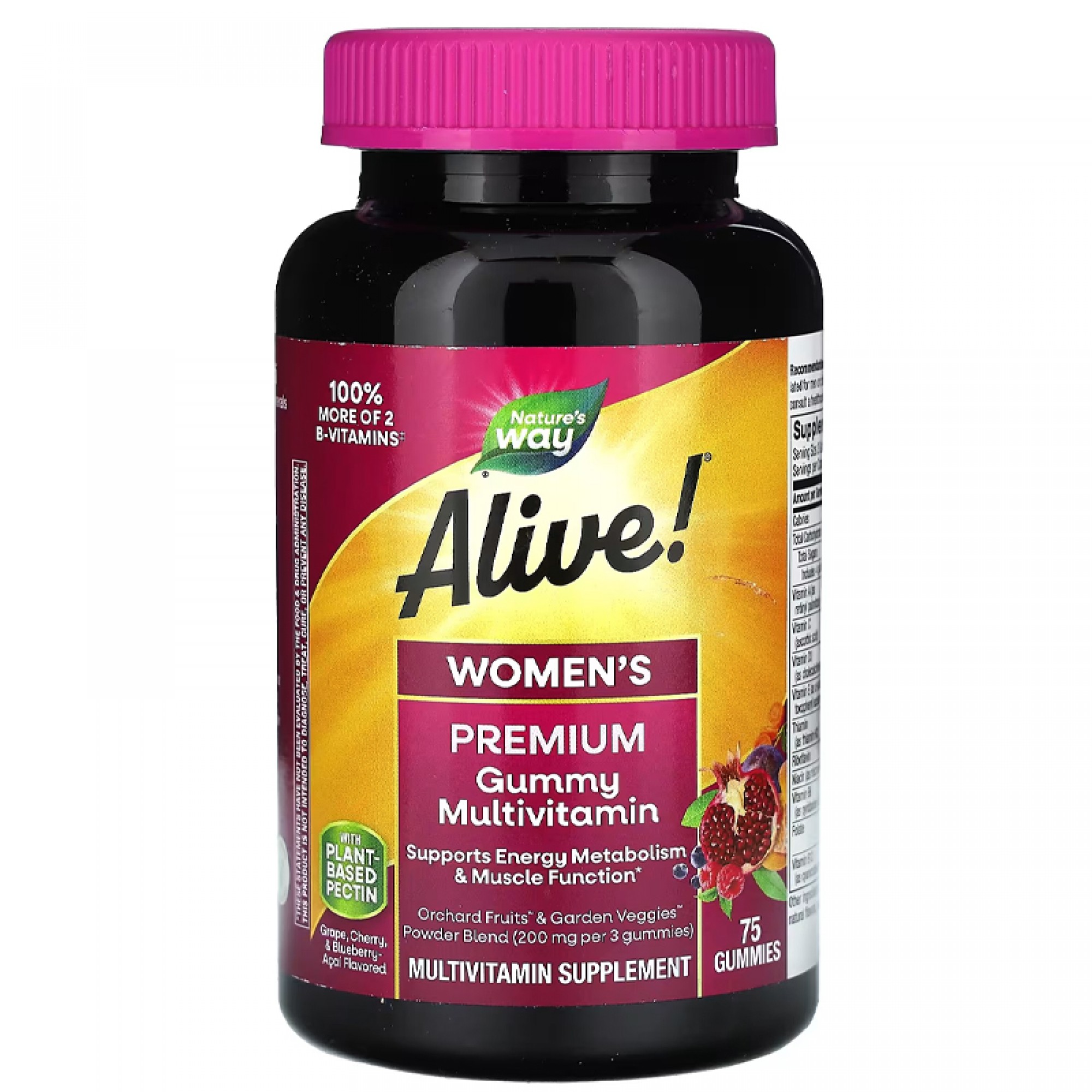 Nature's Way, Alive! Women's Premium Gummy Multivitamin, Grape, Cherry ...