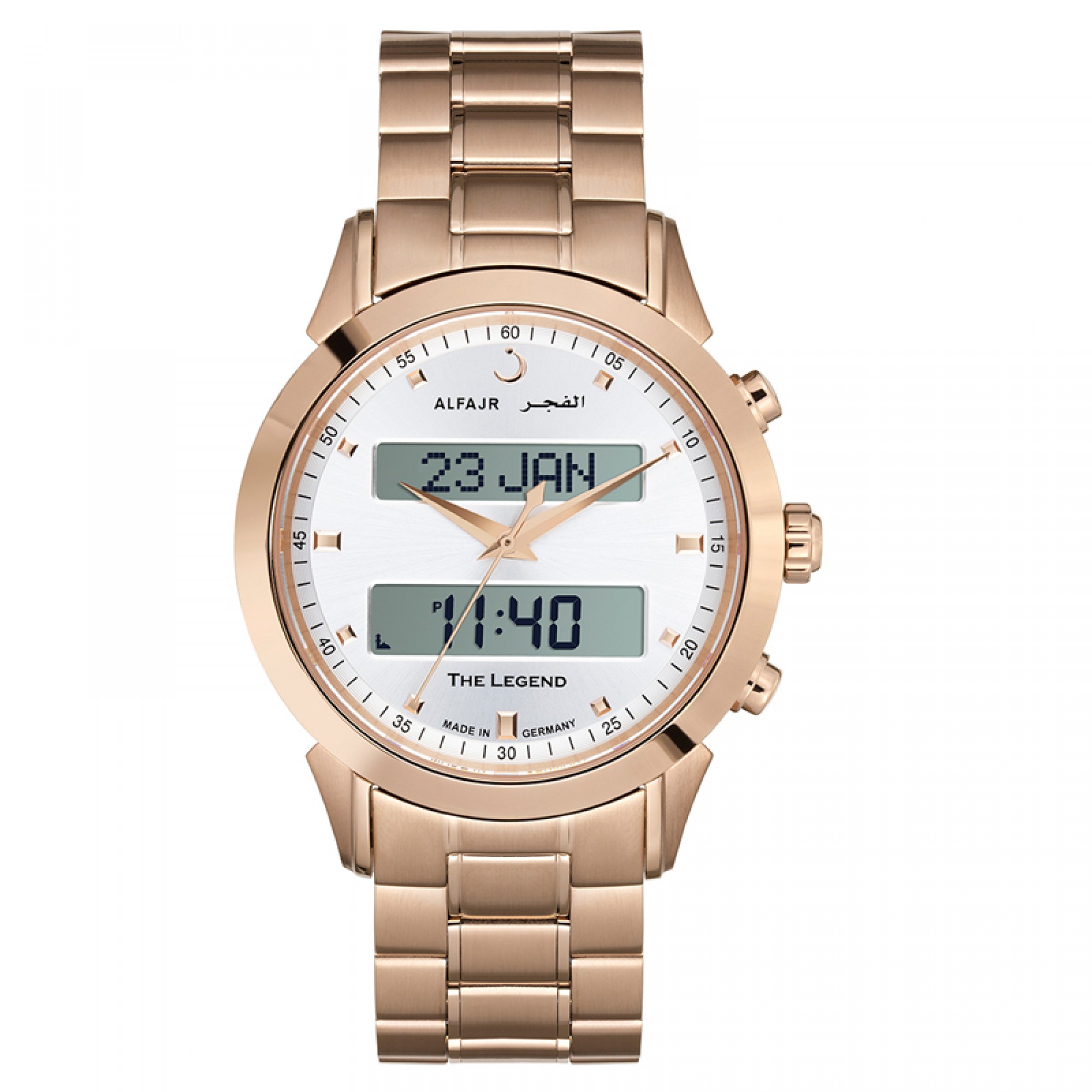 Alfajr Men's Luxury 360 Gold Stainless Steel Watch WA-30BS