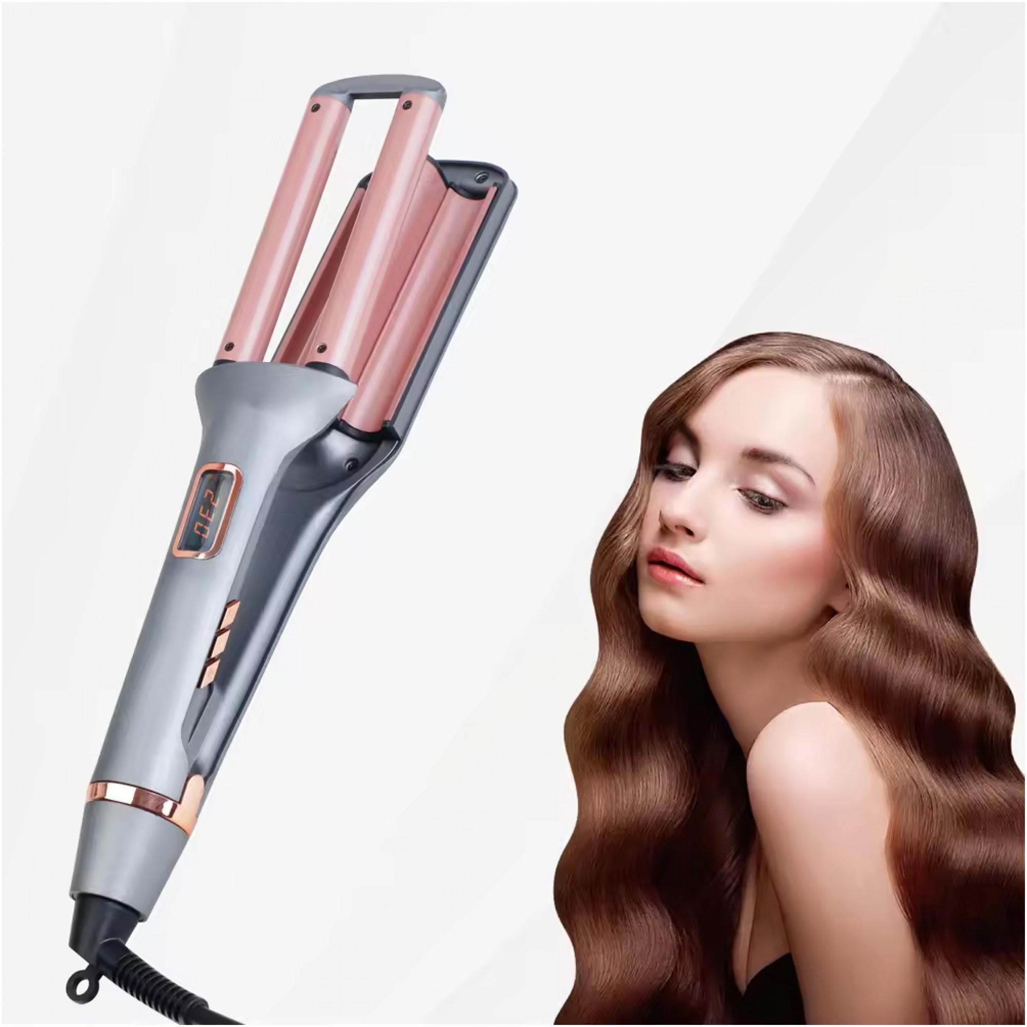 The distinguished professional hair curling device with three different ...