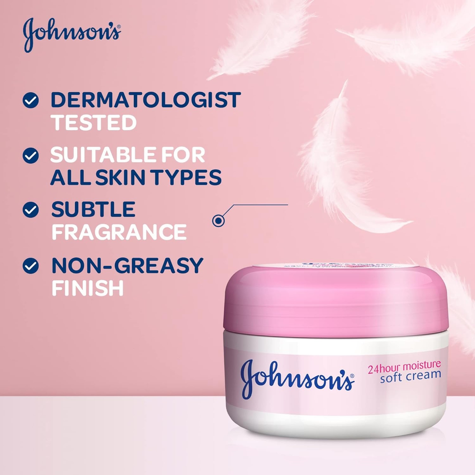 Johnson’S Body Cream, 24 Hour Moisture, Soft, 200Ml