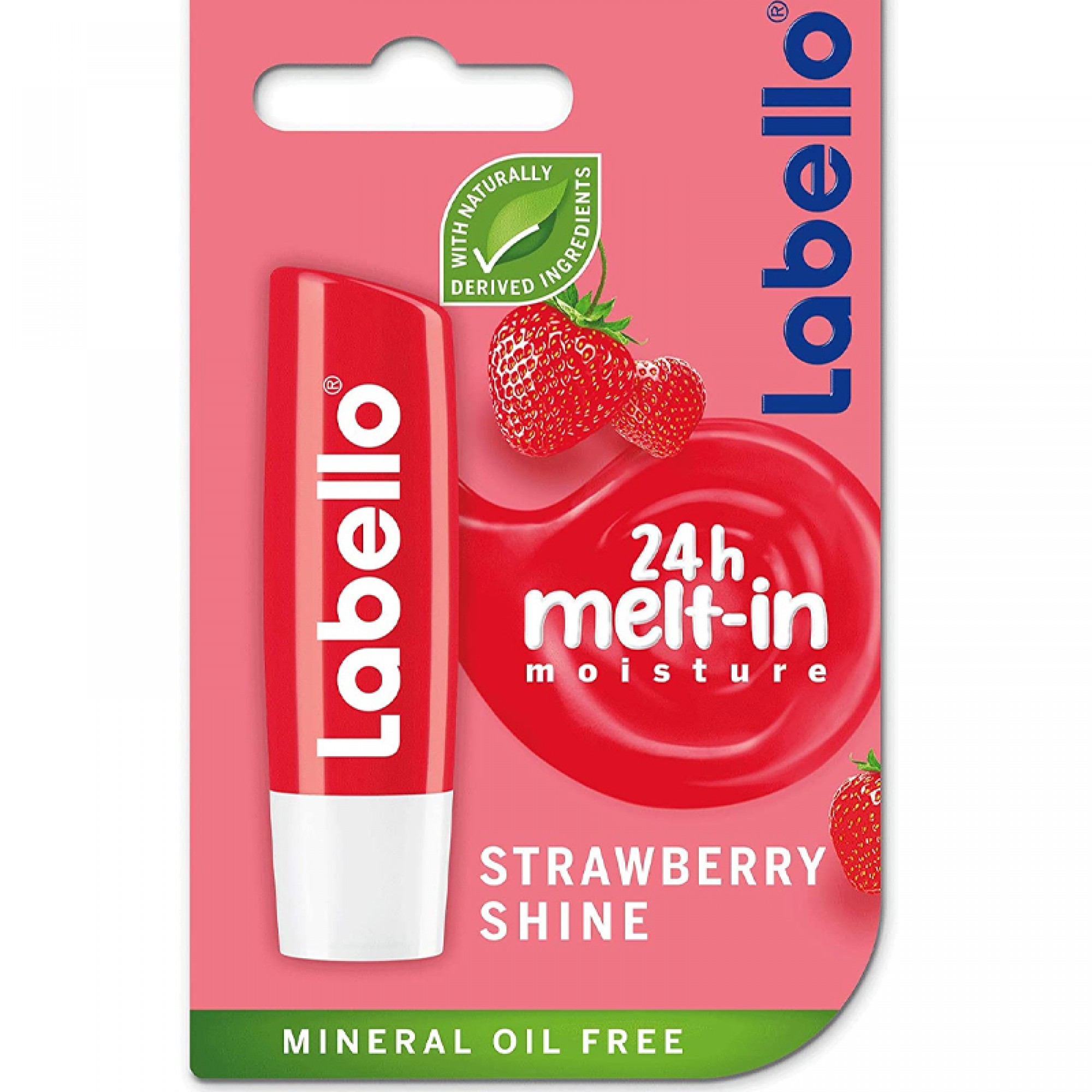 LABELLO Lip Balm, Moisturising Lip Care, Strawberry Shine, 4.8g